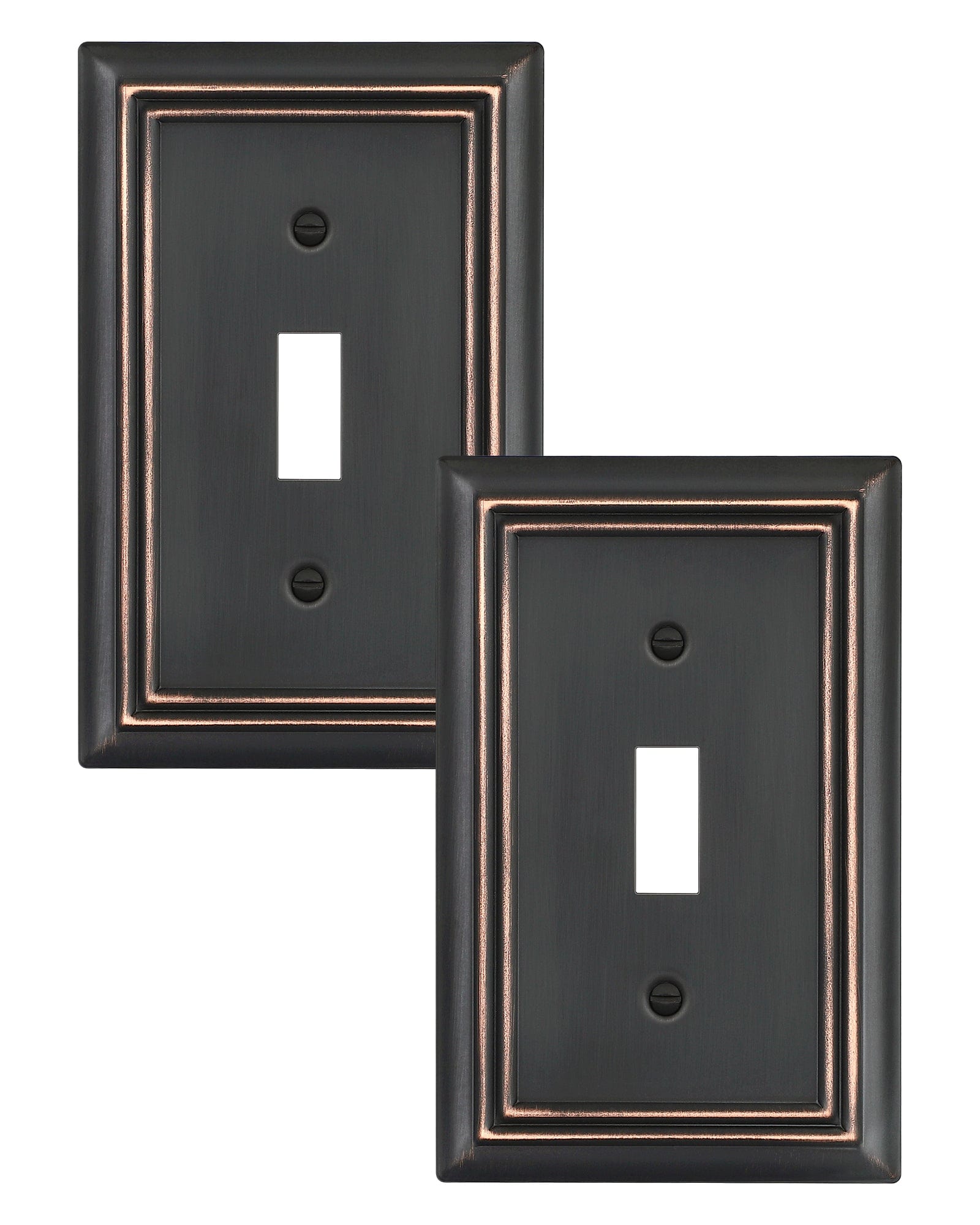 DEWENWILS 2 Pack Single Toggle Wall Plates, Aged Bronze Metal Light ...