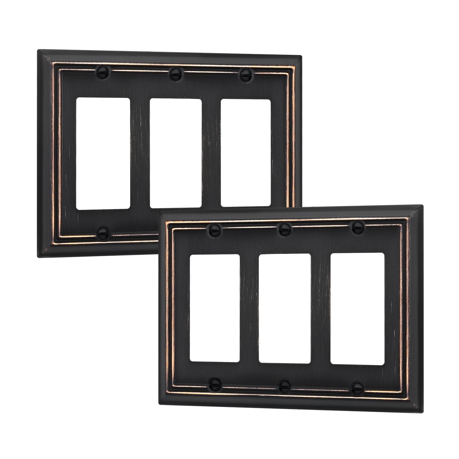 DEWENWILS 2-Pack Aged Bronze Outlet Plate Covers, Triple Decorator Wall ...