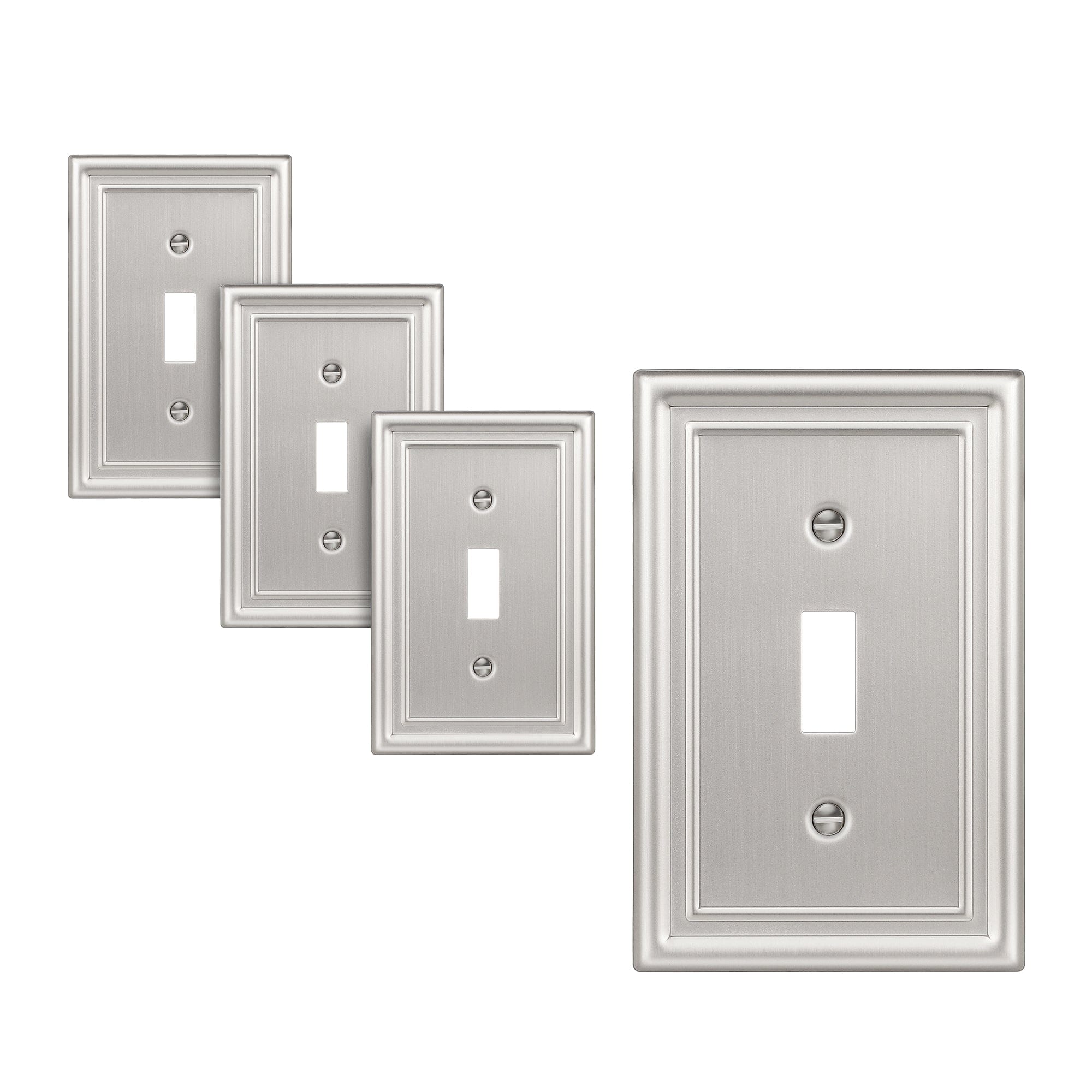 DEWENWILS 4 Pack Decorator Wall Plates, Brushed Nickel Outlet Covers ...