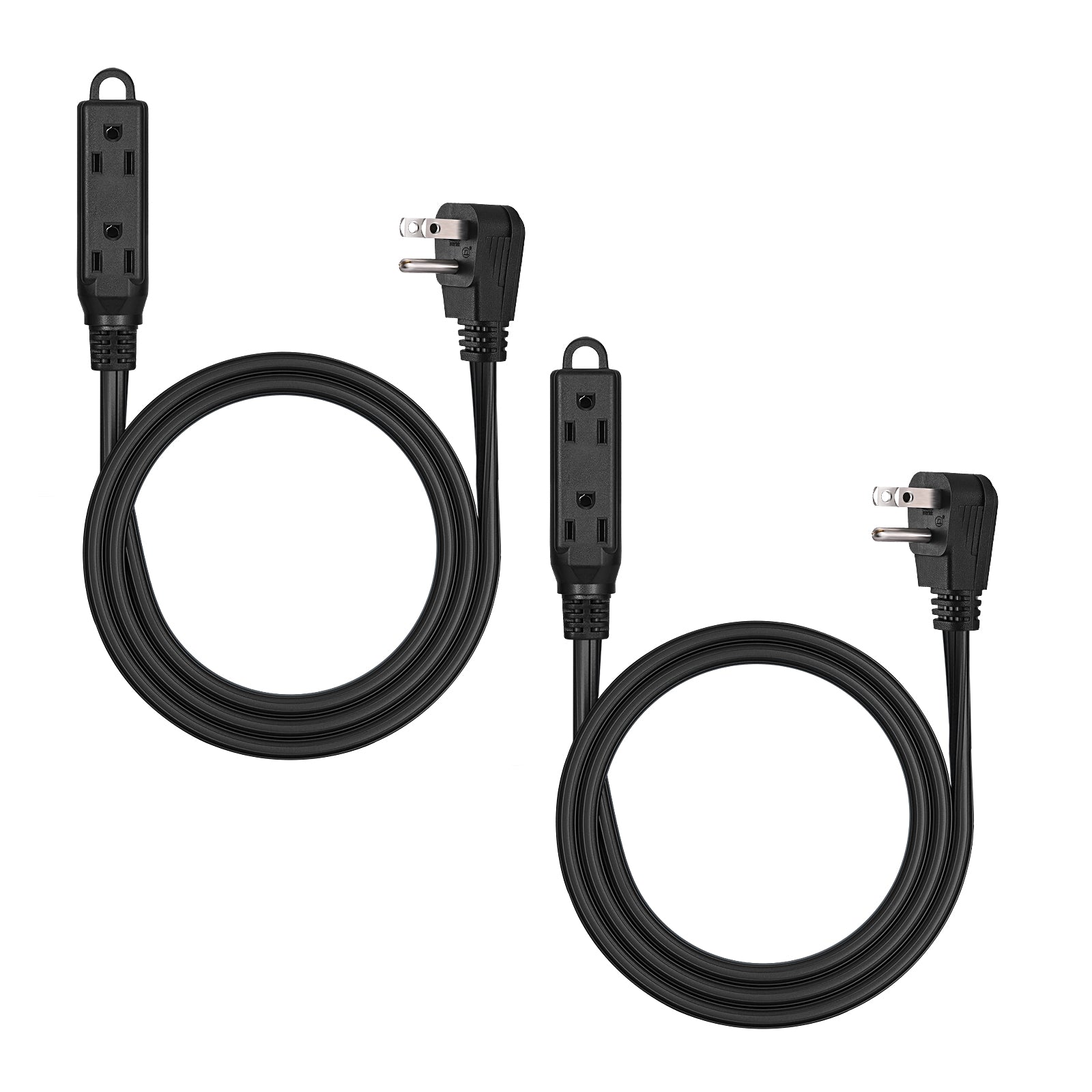 DEWENWILS 3ft 3 Outlet Extension Cord with Flat Plug, 16/3 Awg Grounded ...