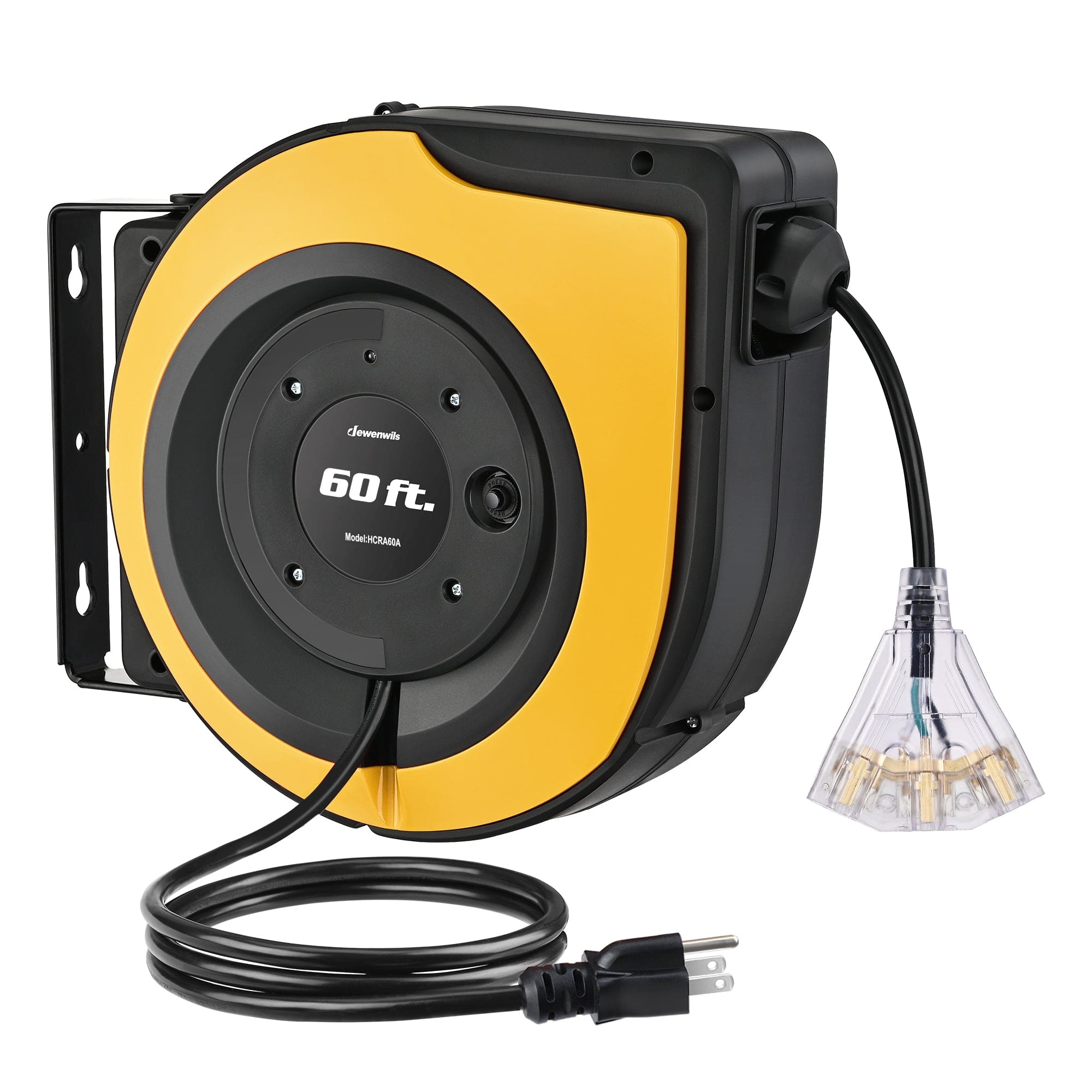 DEWENWILS 60ft Retractable Extension Cord Reel, Wall Ceiling Mount ...