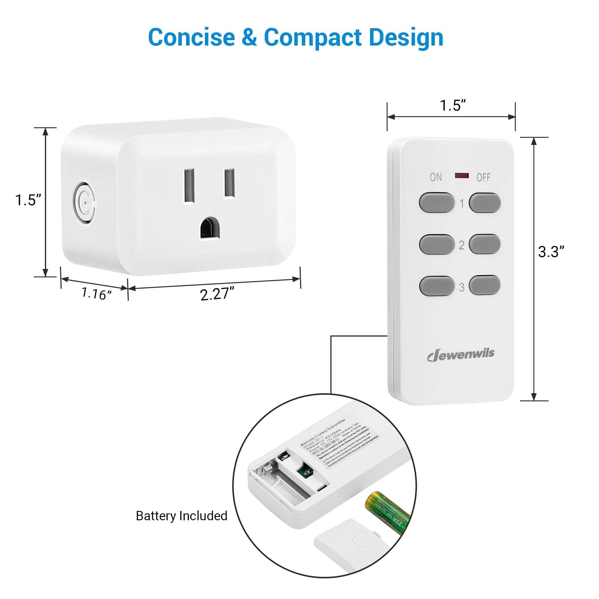 3 Way Wireless Light Switch DEWENWILS Wireless Remote Light Switch ...