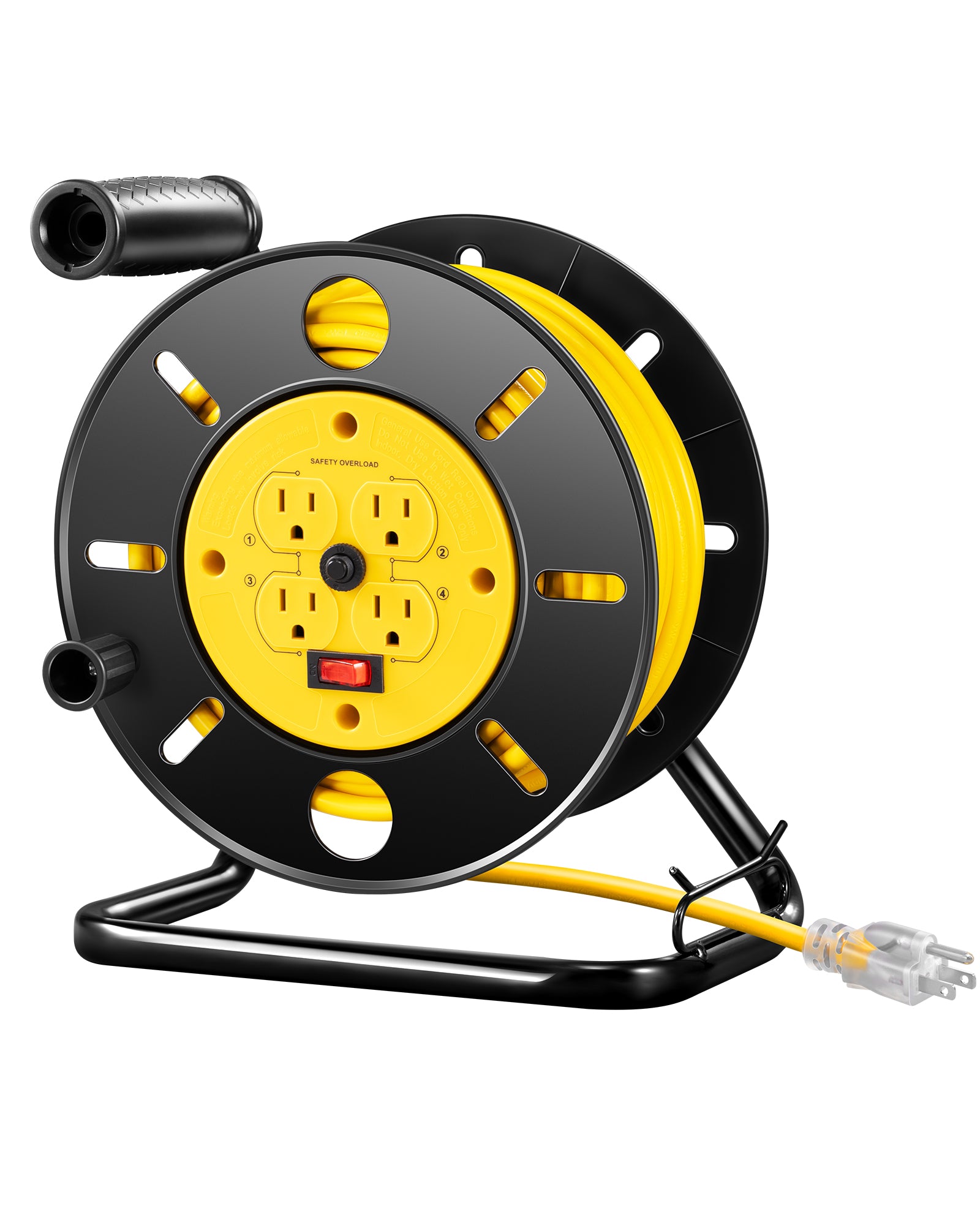 DEWENWILS Retractable Extension Cord Reel, 80FT Heavy Duty Open Cord Reel for Indoor Outdoor, 14 ...