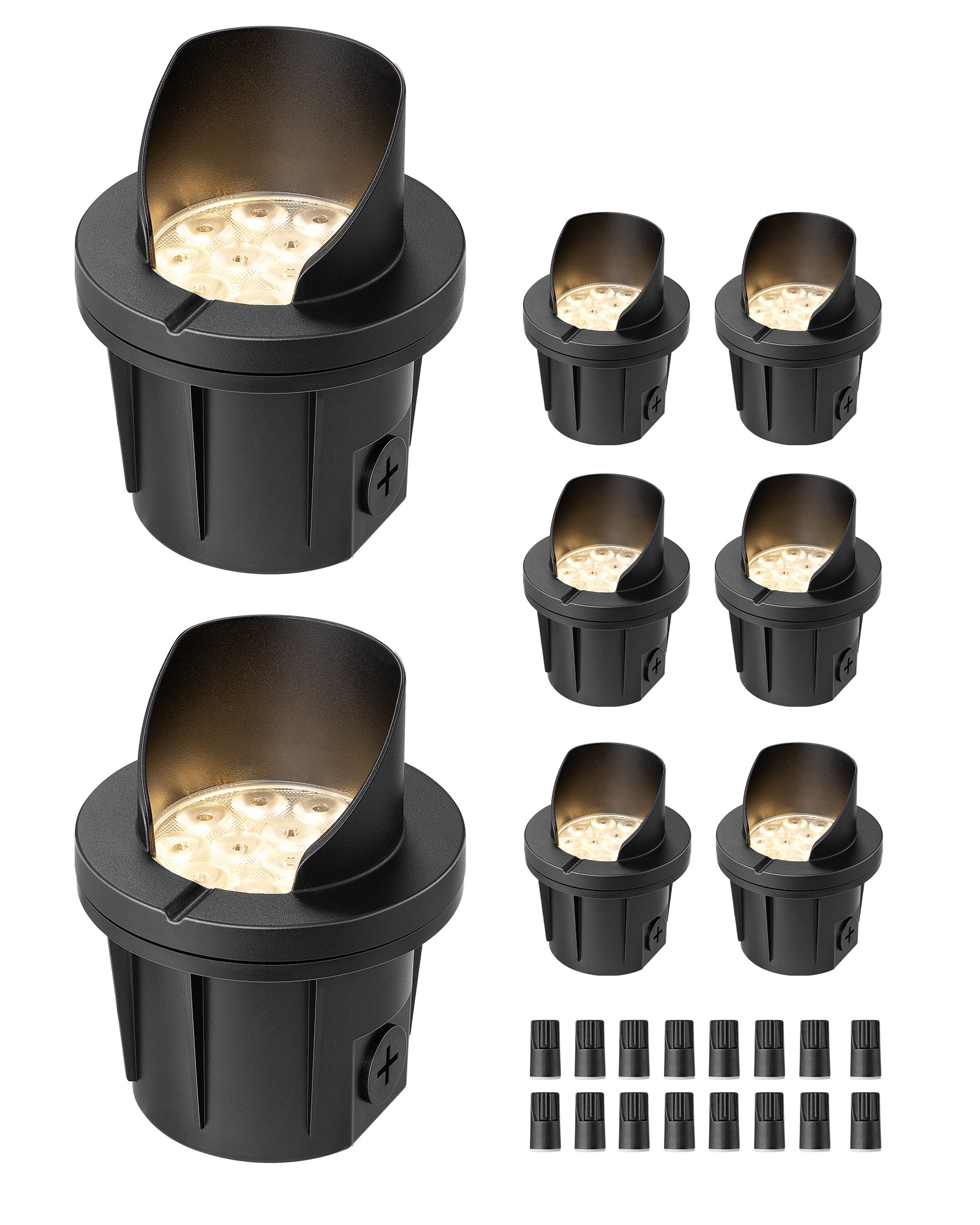 8 Pack 4in Low Voltage Landscape Lighting, 8W 3000K 515LM AC/DC Outdoor ...