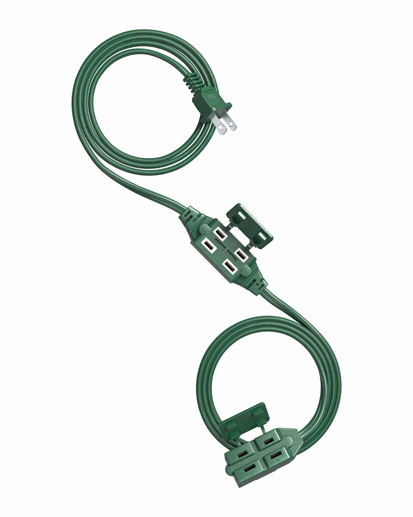 DEWENWILS 1 Pack 2 Prong Extension Cord 6 Ft, 3FT + 3FT Indoor ...