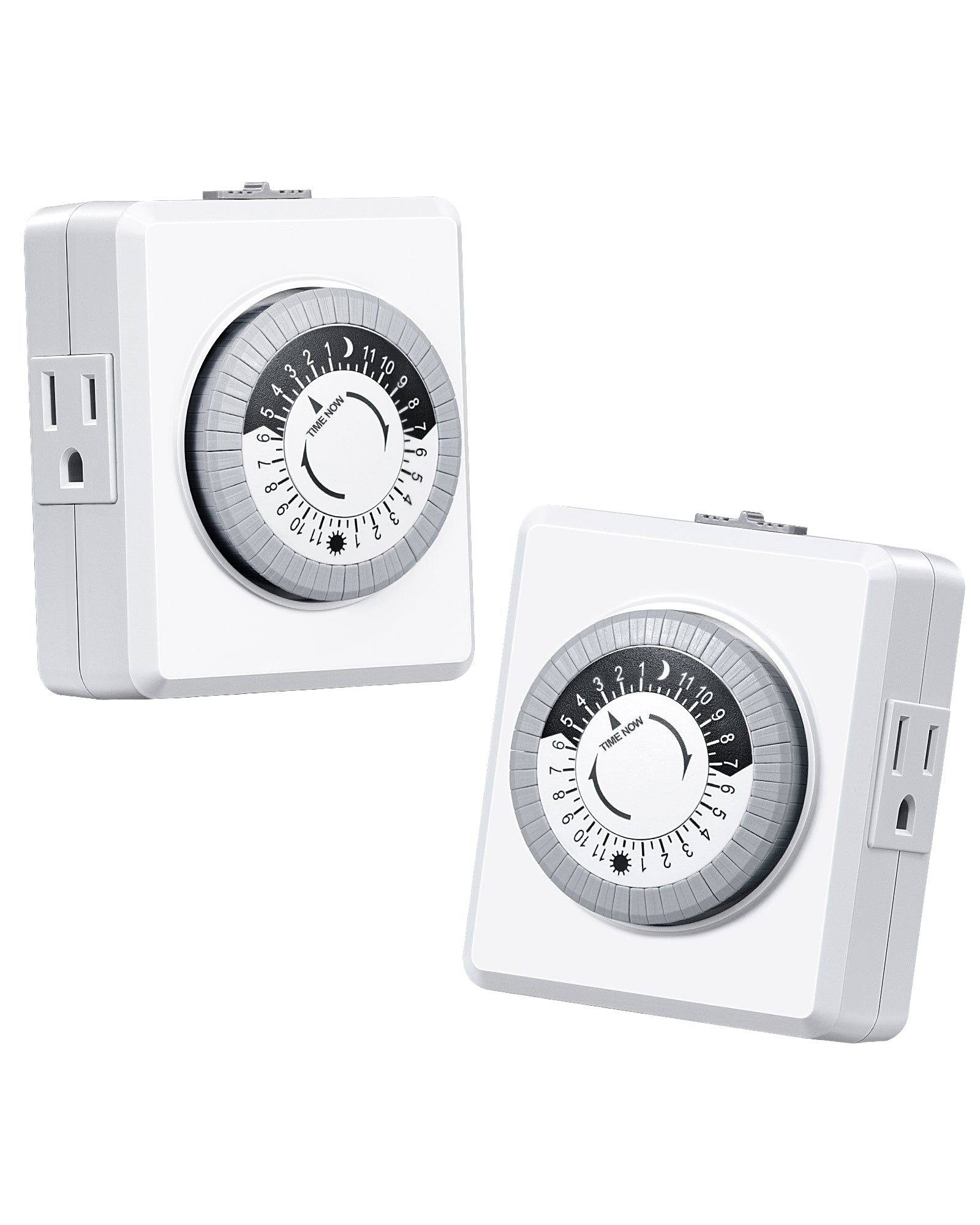 DEWENWILS 2 Pack 24 Hour Cycle Plug-in Mechanical Timer, Indoor Timer ...