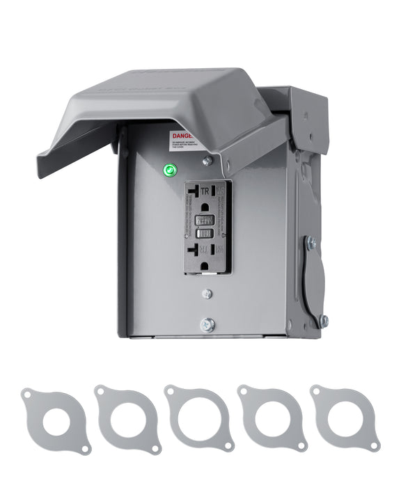 DEWENWILS Outdoor Outlet Box, 20 AMP WRTR GFCI Receptacles, Rainproof ...