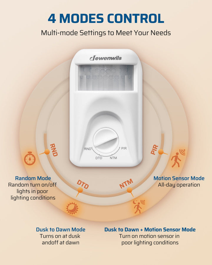 Dewenwils Motion Sensor Light Socket E26e27 Dusk To Dawn Sensor