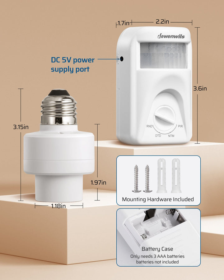 Dewenwils Motion Sensor Light Socket E26e27 Dusk To Dawn Sensor