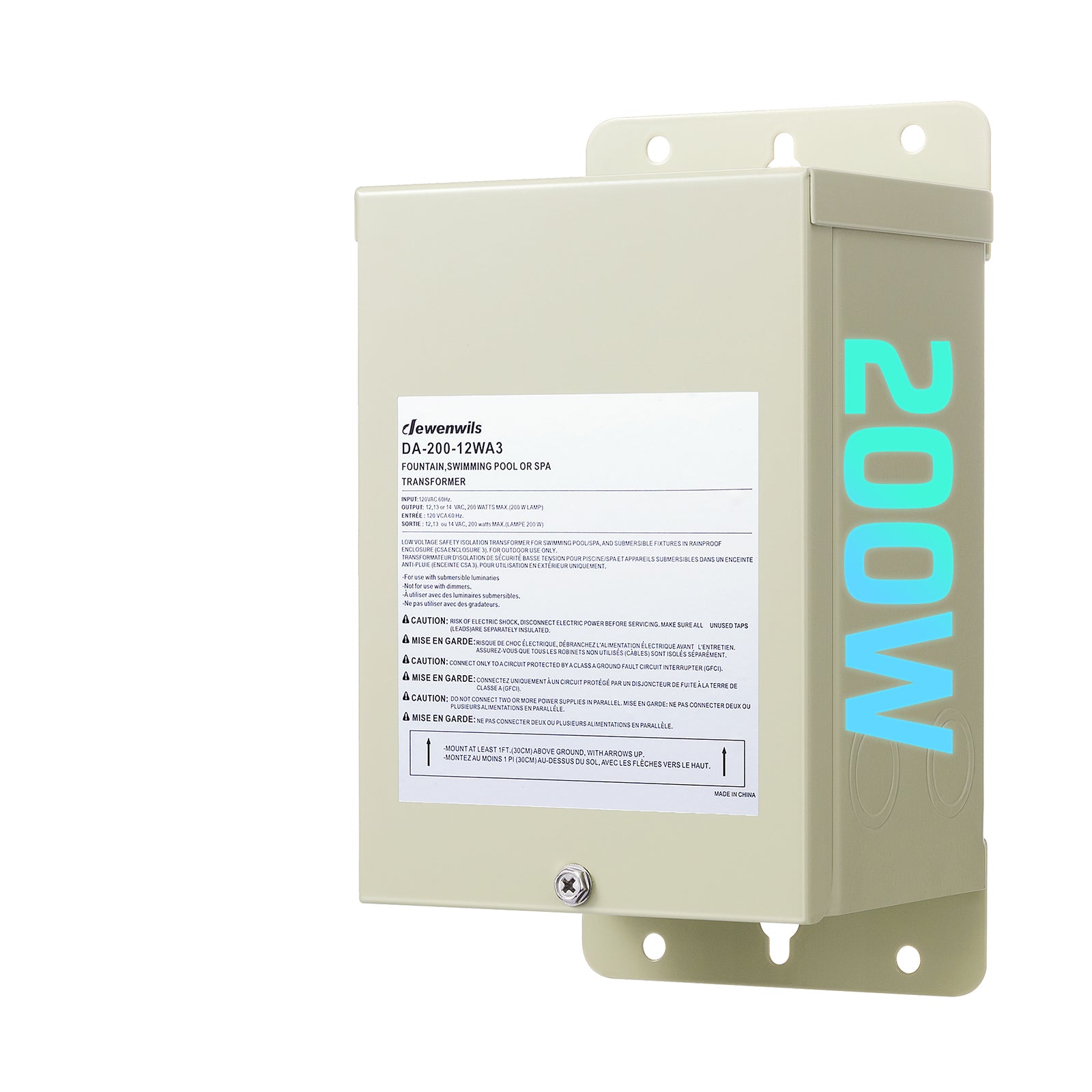 DEWENWILS 200W Pool Light Low Voltage Transformer, Pool Light ...