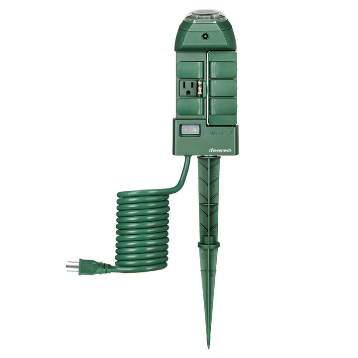 DEWENWILS Outdoor Power Strip Timer with Photocell, Yard Stake Timer ... DEWENWILS Outdoor Power Strip Timer with Photocell, Yard Stake Timer ...