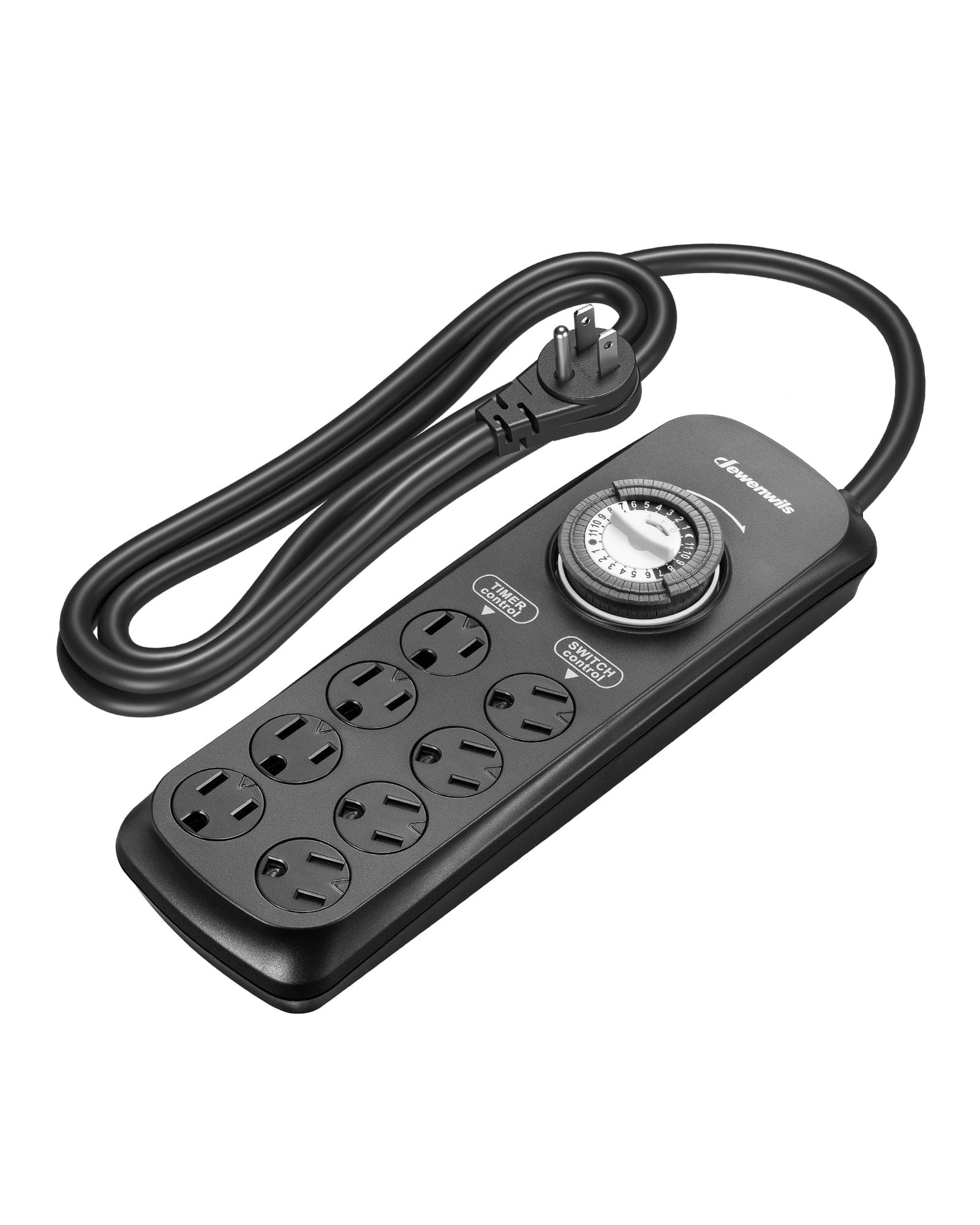 DEWENWILS Mechanical Timer Power Strip, 8 Outlets, 6FT Cord & Flat Plug ...
