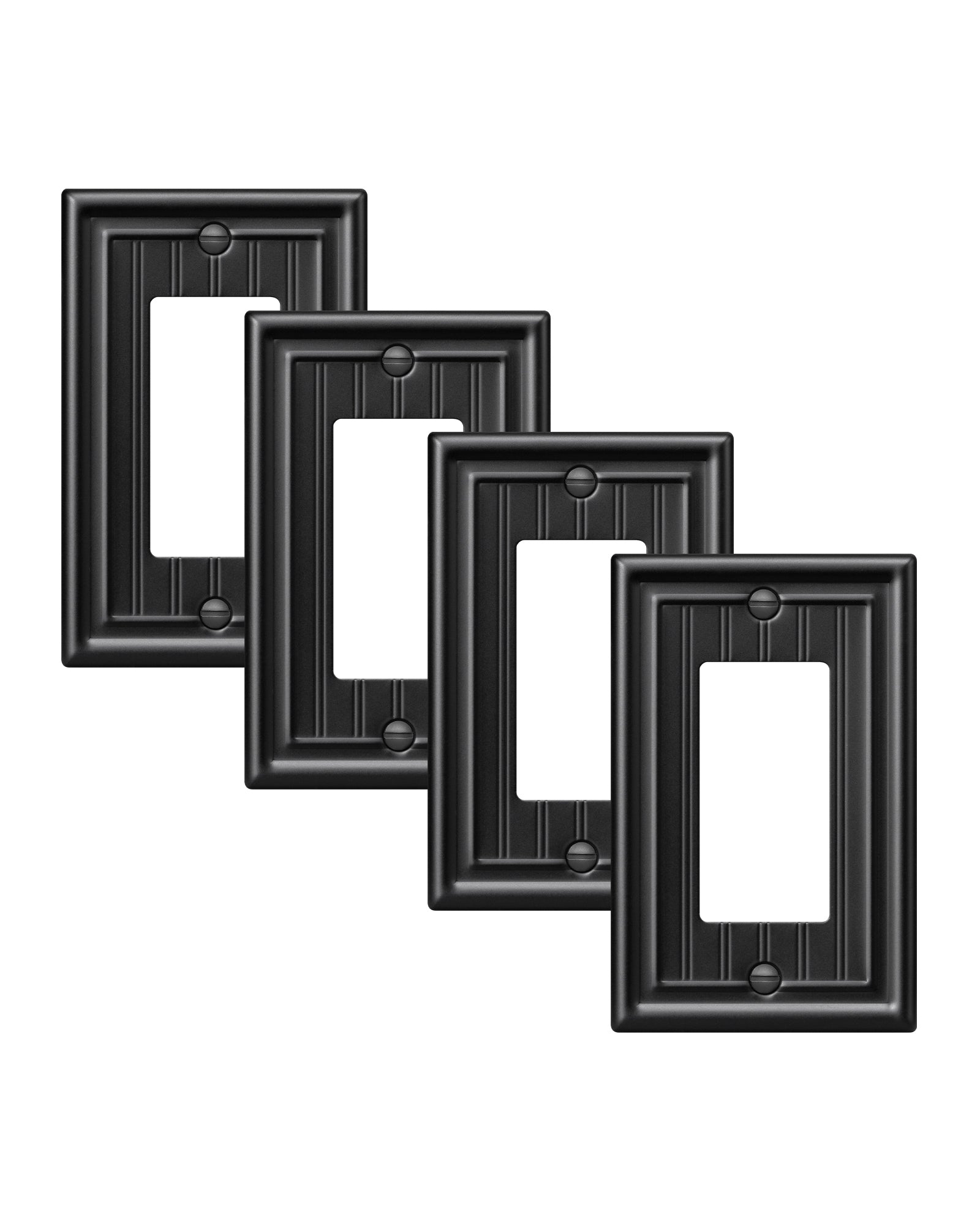 DEWENWILS 4-Pack Black Outlet Covers & Switch Plates — Decorative Metal ...