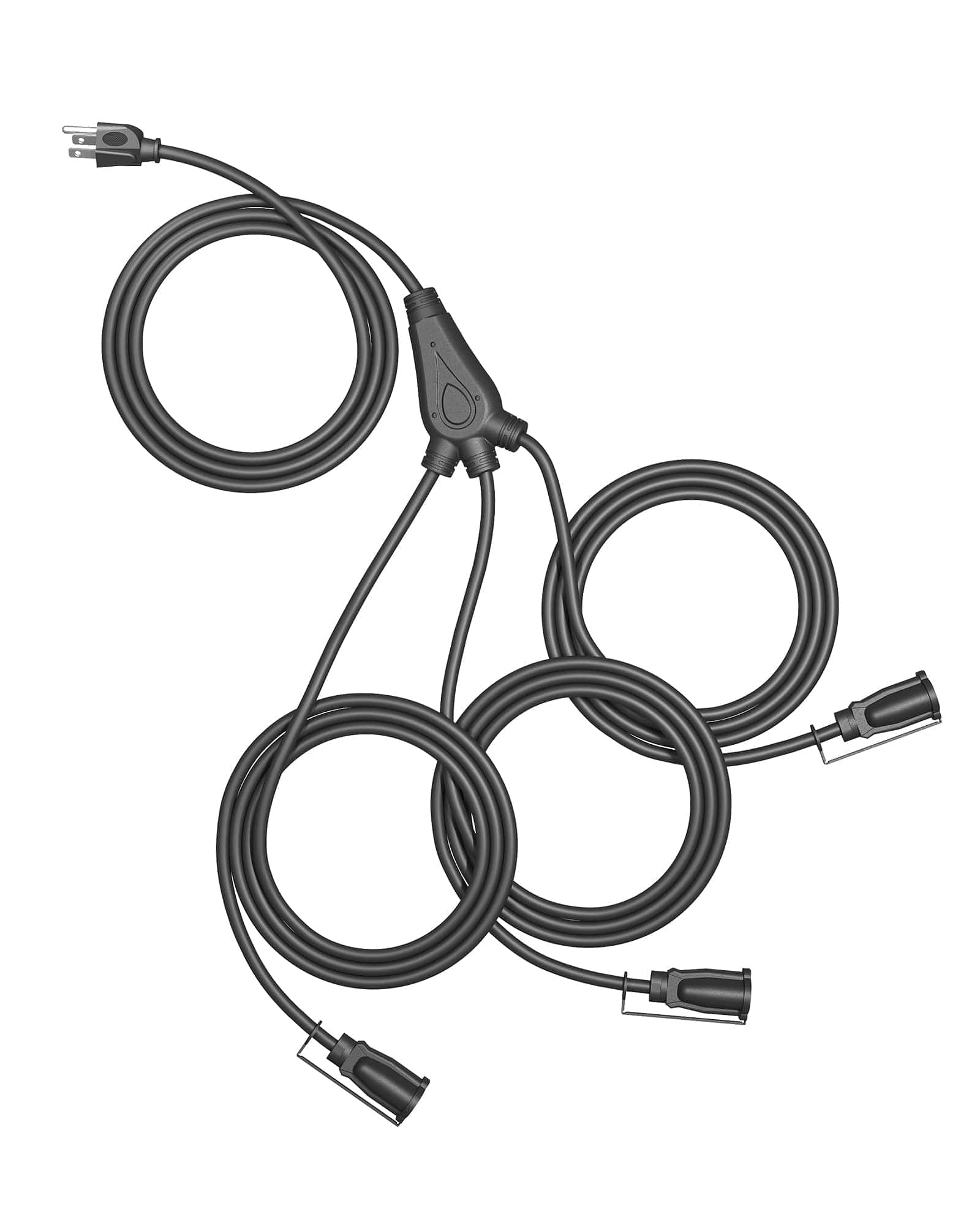 DEWENWILS Outdoor Extension Cord 1 to 3 Splitter, 3 Prong Outlets Plugs ...