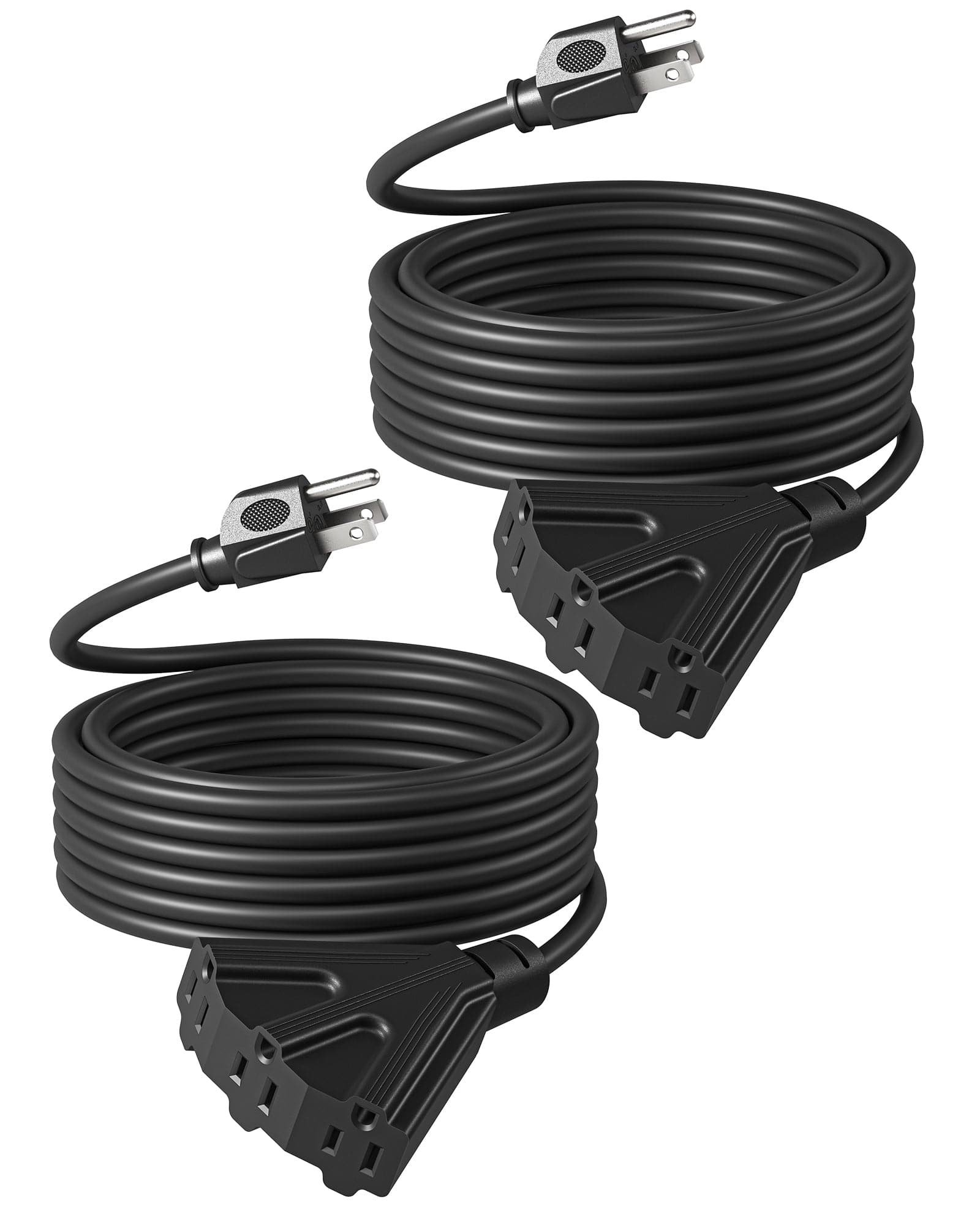 DEWENWILS 25ft Tri-Tap Extension Cord, 16/3 SJTW Power Cable, Heavy ...
