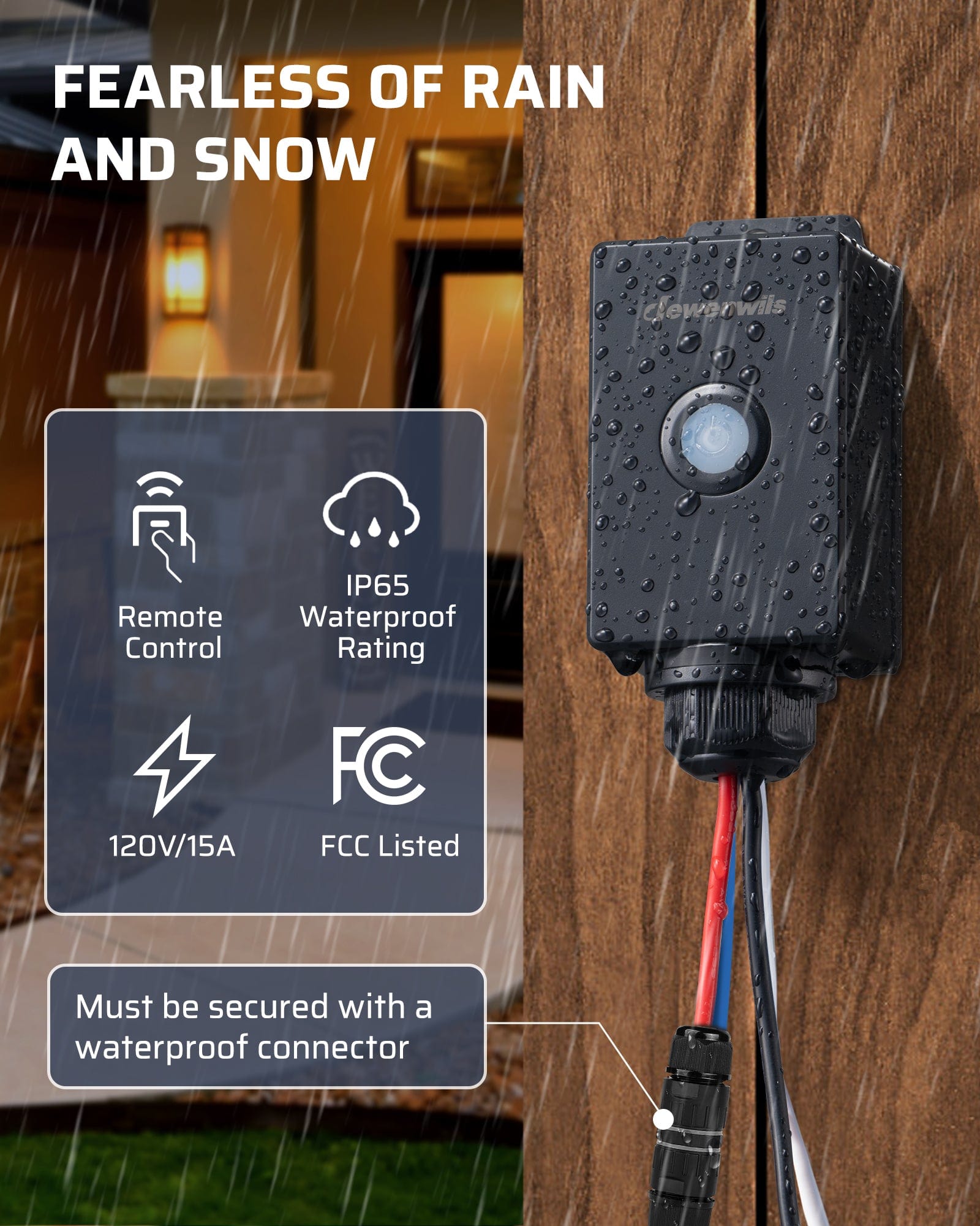 DEWENWILS Wireless Light Switch and Receiver Kit, 15A, No Wiring, 100Ft ...