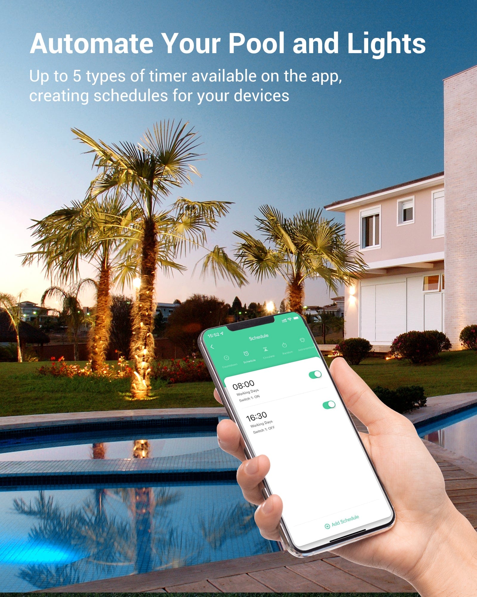 DEWENWILS WiFi Pool Pump Timer Box, Heavy Duty 40A 120-277 VAC 2HP for ...